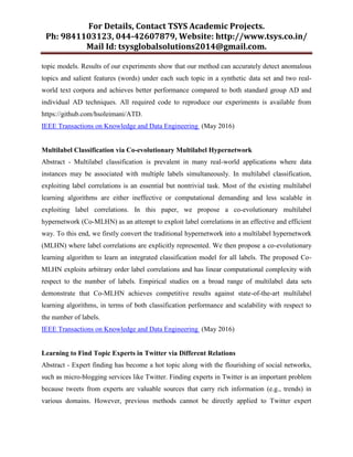IEEE Datamining 2016 Title and Abstract | PDF