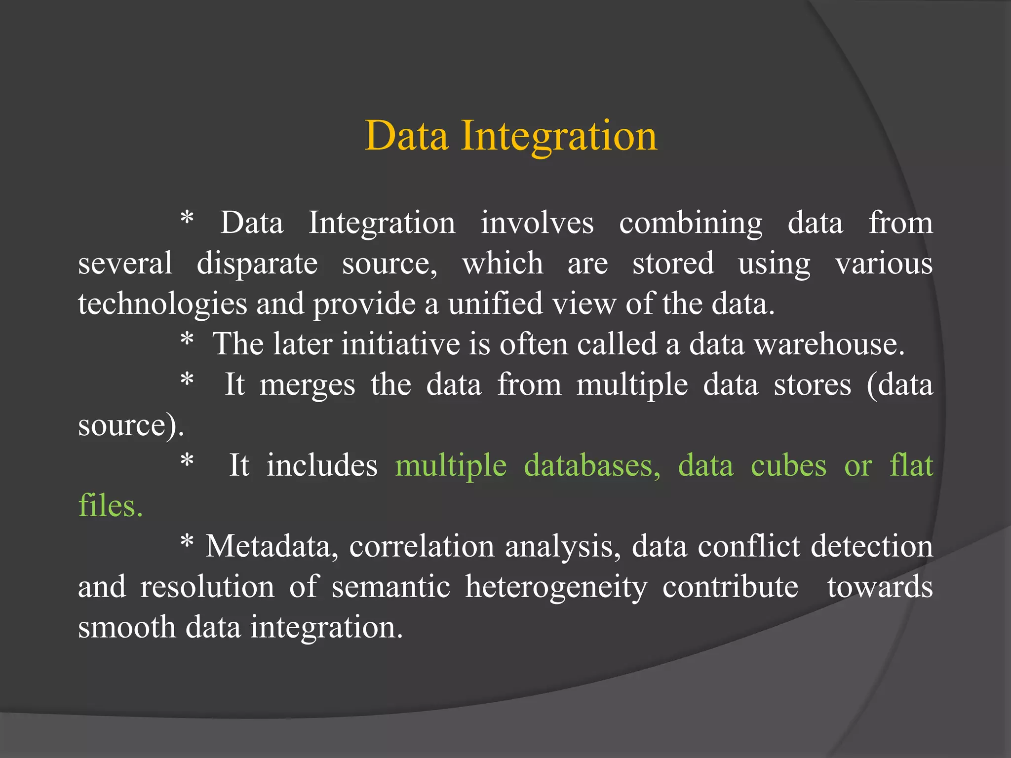 Data Integration And Transformation In Data Mining Pptx Databases Computer Software And