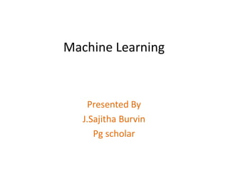 Machine Learning | PPTX