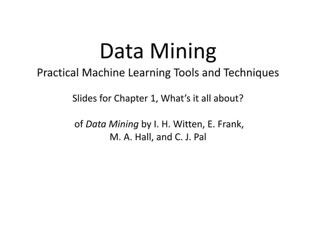 Data Mining Practical Machine Learning Pdf
