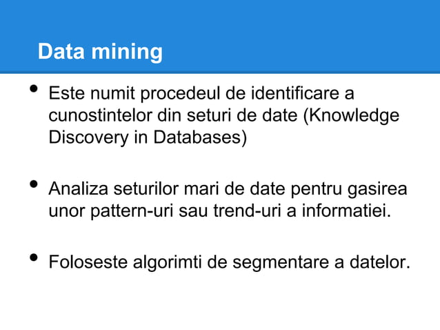 Retele neuronale in data mining | PPT