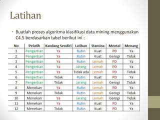 Materi Data Mining - C4.5 | PDF