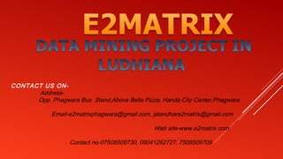 Data mining final year project in ludhiana | PPT