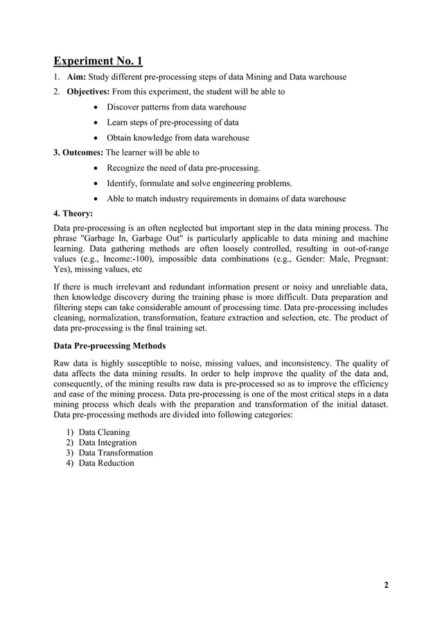 Data mining and data warehouse lab manual updated | PDF | Databases ...