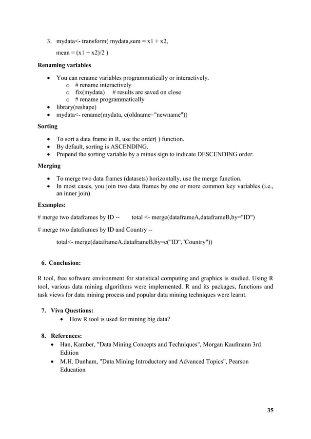 Data mining and data warehouse lab manual updated | PDF | Databases ...