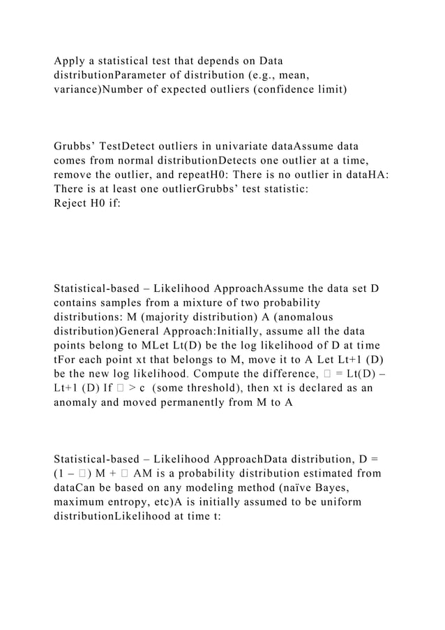 Data Mining Anomaly Detectionlecture Notes For Chapt Docx
