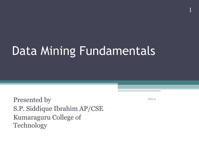 Data mining basic fundamentals | PPT