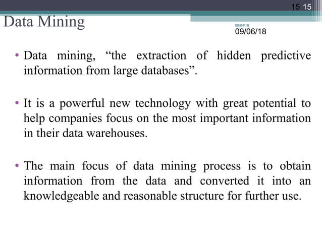 Data mining basic fundamentals | PPT