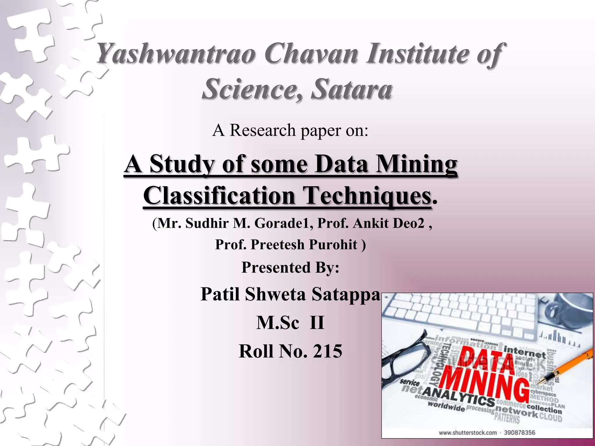 Data mining classifiers. | PPTX