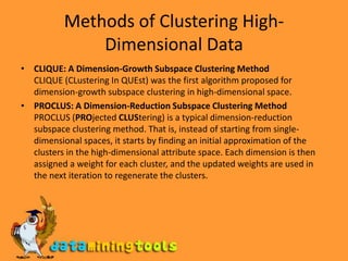 Data Mining: clustering and analysis | PPTX