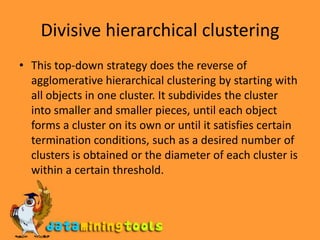 Data Mining: clustering and analysis | PPTX