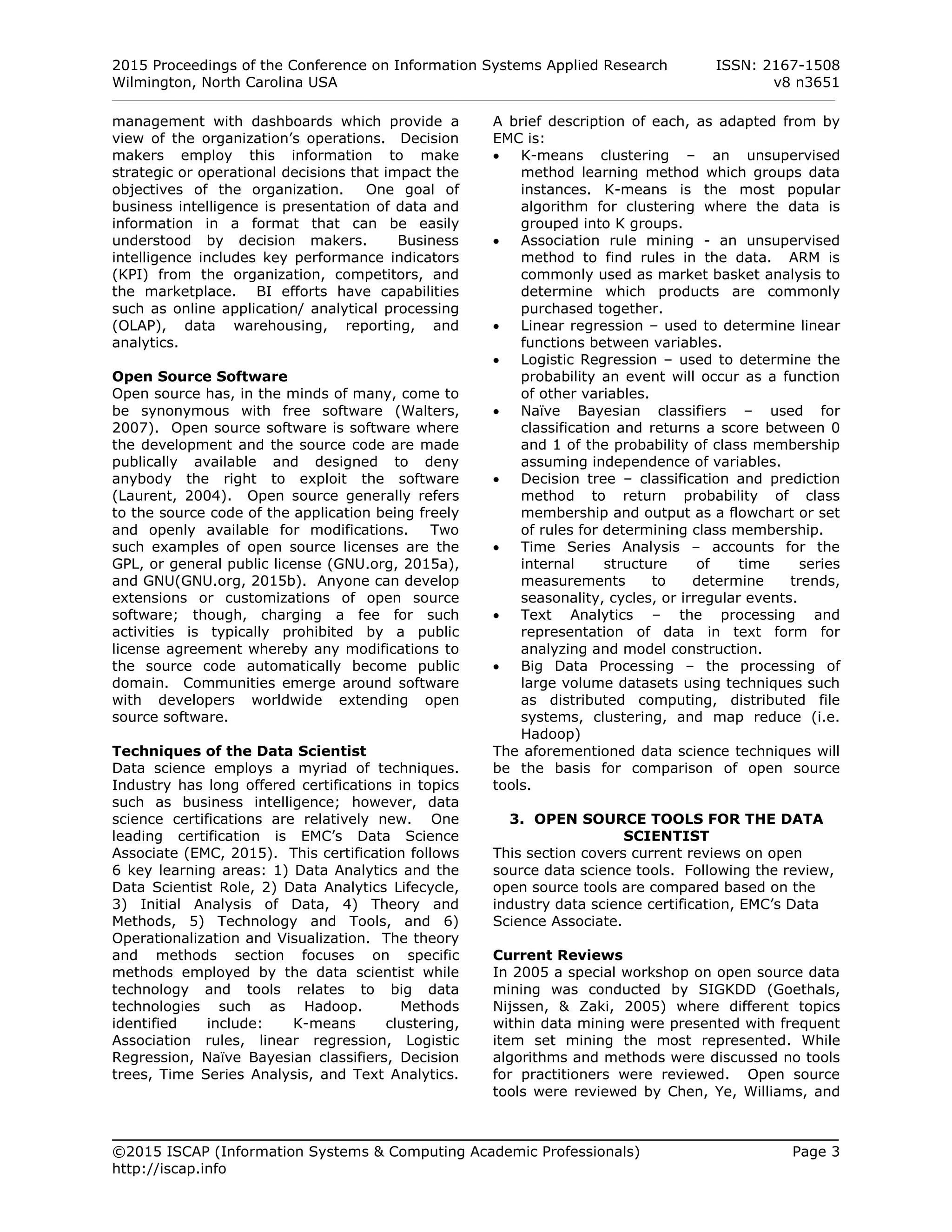 Data Mining Software Comparison Pdf Computer Software And Applications Computing