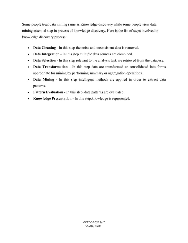 Data Mining & Data Warehousing Lecture Notes | PDF