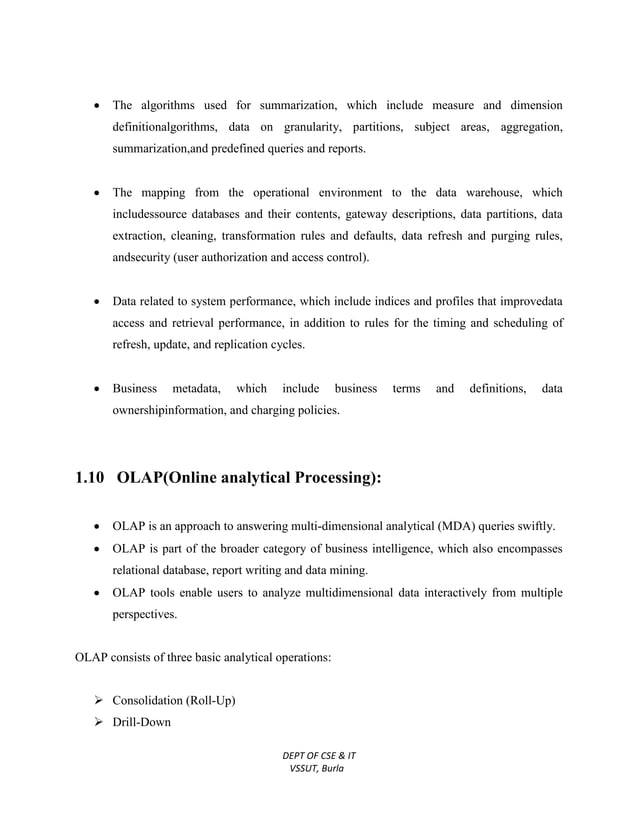 Data Mining & Data Warehousing Lecture Notes | PDF