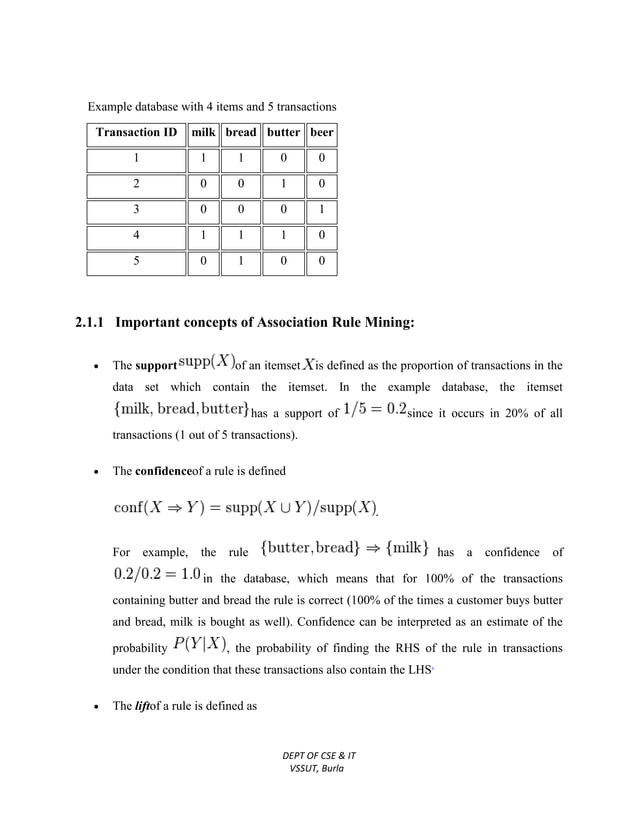 Data Mining And Data Warehousing Lecture Notes Pdf