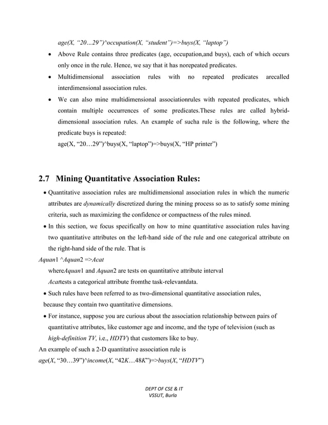Data Mining And Data Warehousing Lecture Notes Pdf