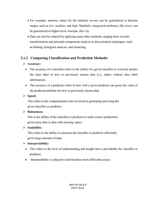 Data Mining Data Warehousing Lecture Notes Pdf