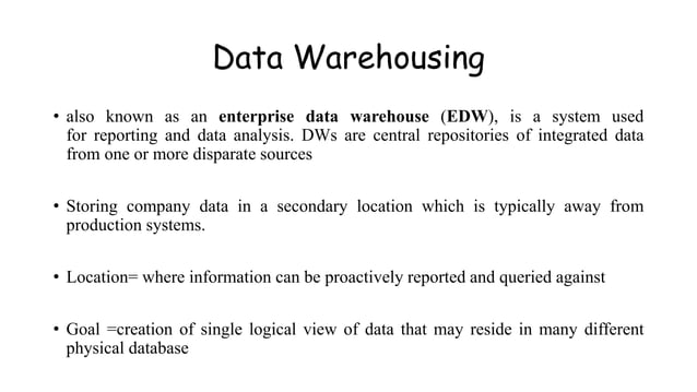 Data mining & data warehousing (ppt) | PDF | Databases | Computer Software and Applications