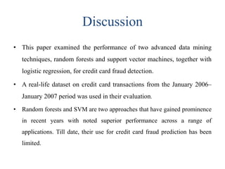 Data mining for credit card fraud | PPT