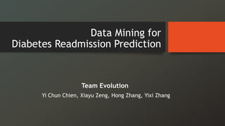 Data mining for diabetes readmission | PPTX | Healthcare Industry ...