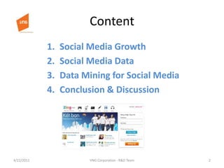 Data mining for social media | PPTX | Social Networking | Internet