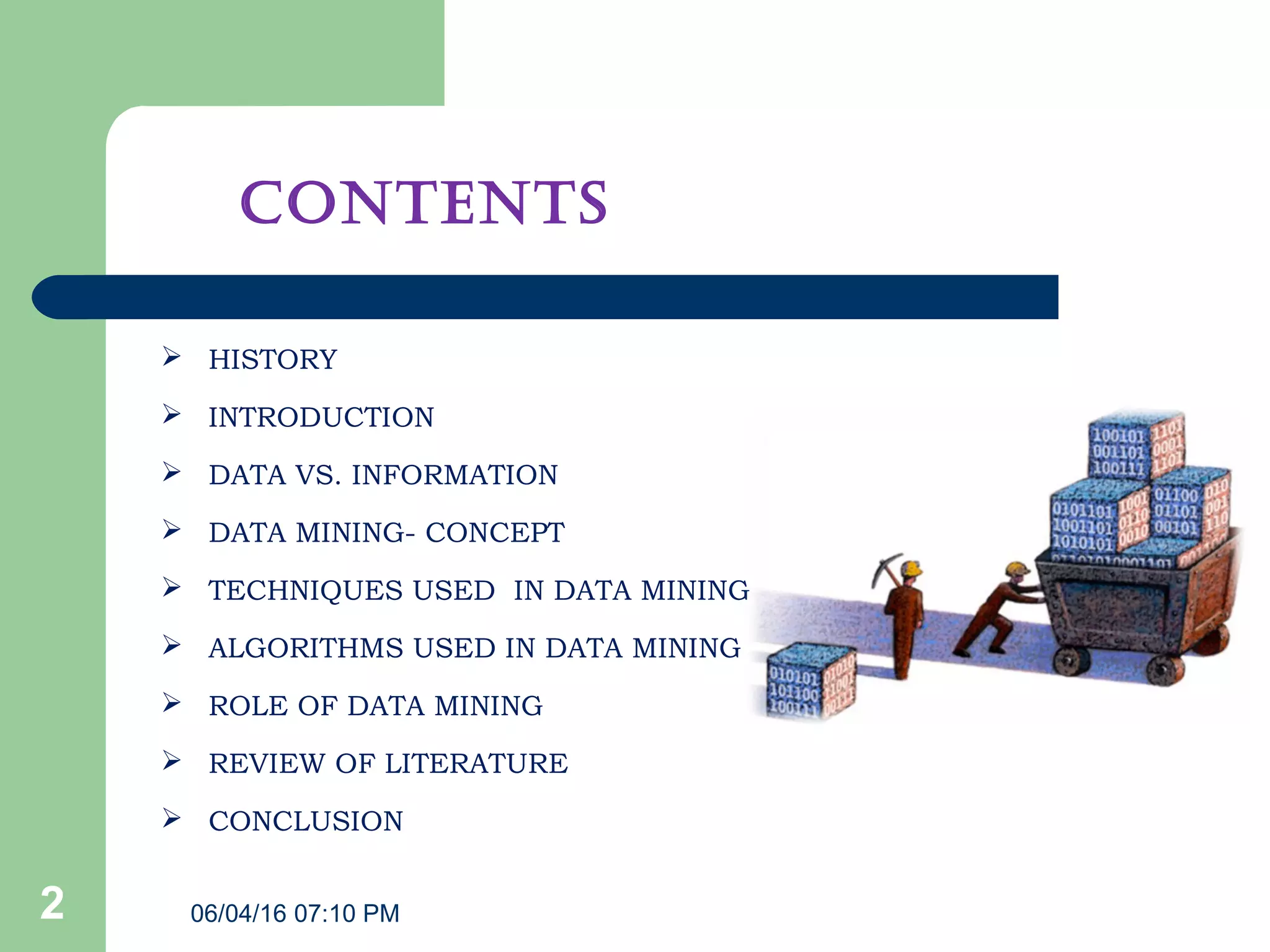 Data mining in agriculture | PPT
