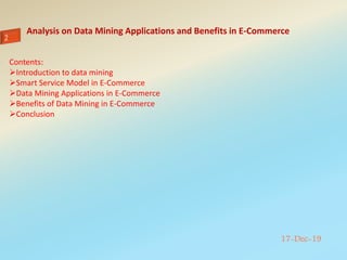 Data mining in e commerce | PPTX
