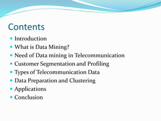 Data mining in Telecommunications | PPTX