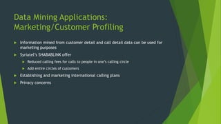 Data mining in telecommunications industry | PPTX