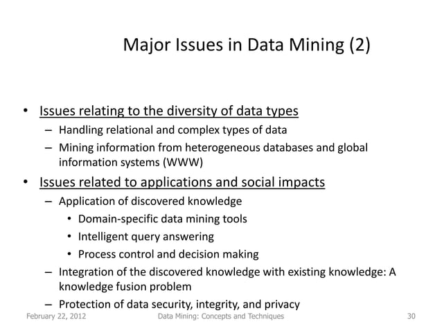 Data Mining Lecture 1 And 2 Conecpts And Techniques