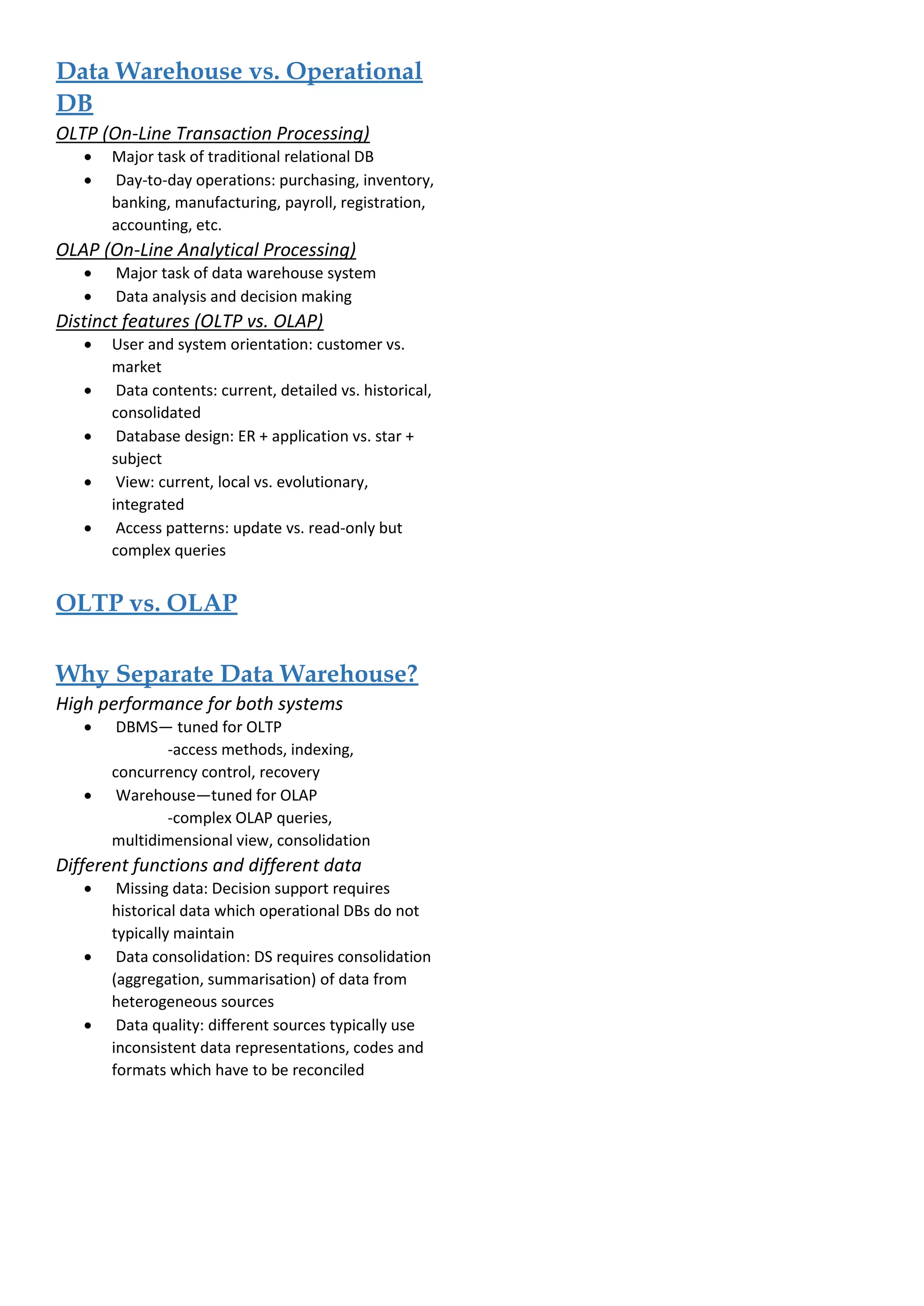 Data mining 2 - Data warehouse (cheat sheet - printable) | PDF ...