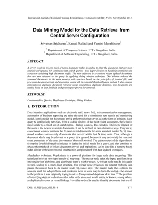 Data mining model for the data retrieval from central server configuration | PDF