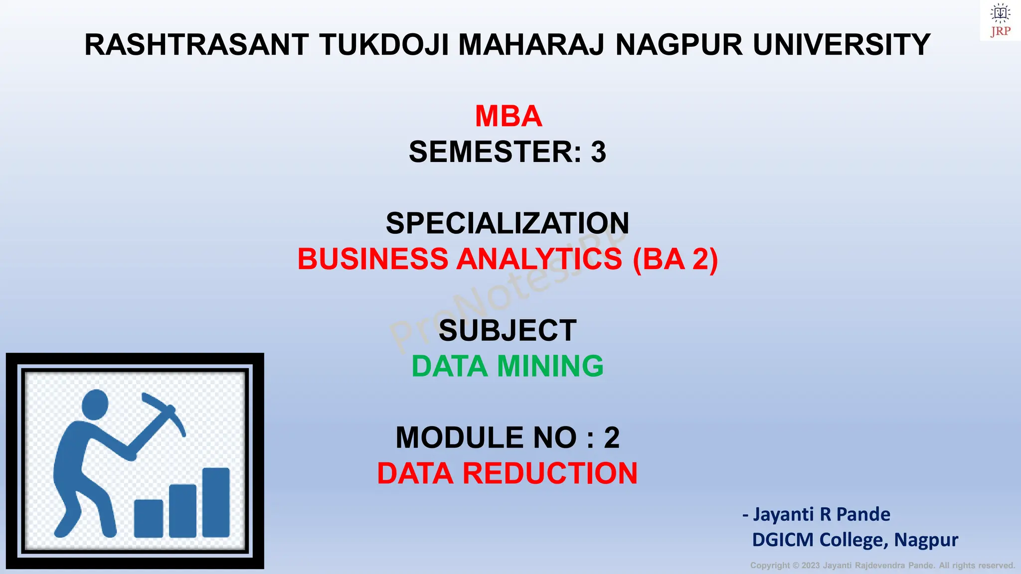 Data Mining Module 2 Business Analytics. | PDF