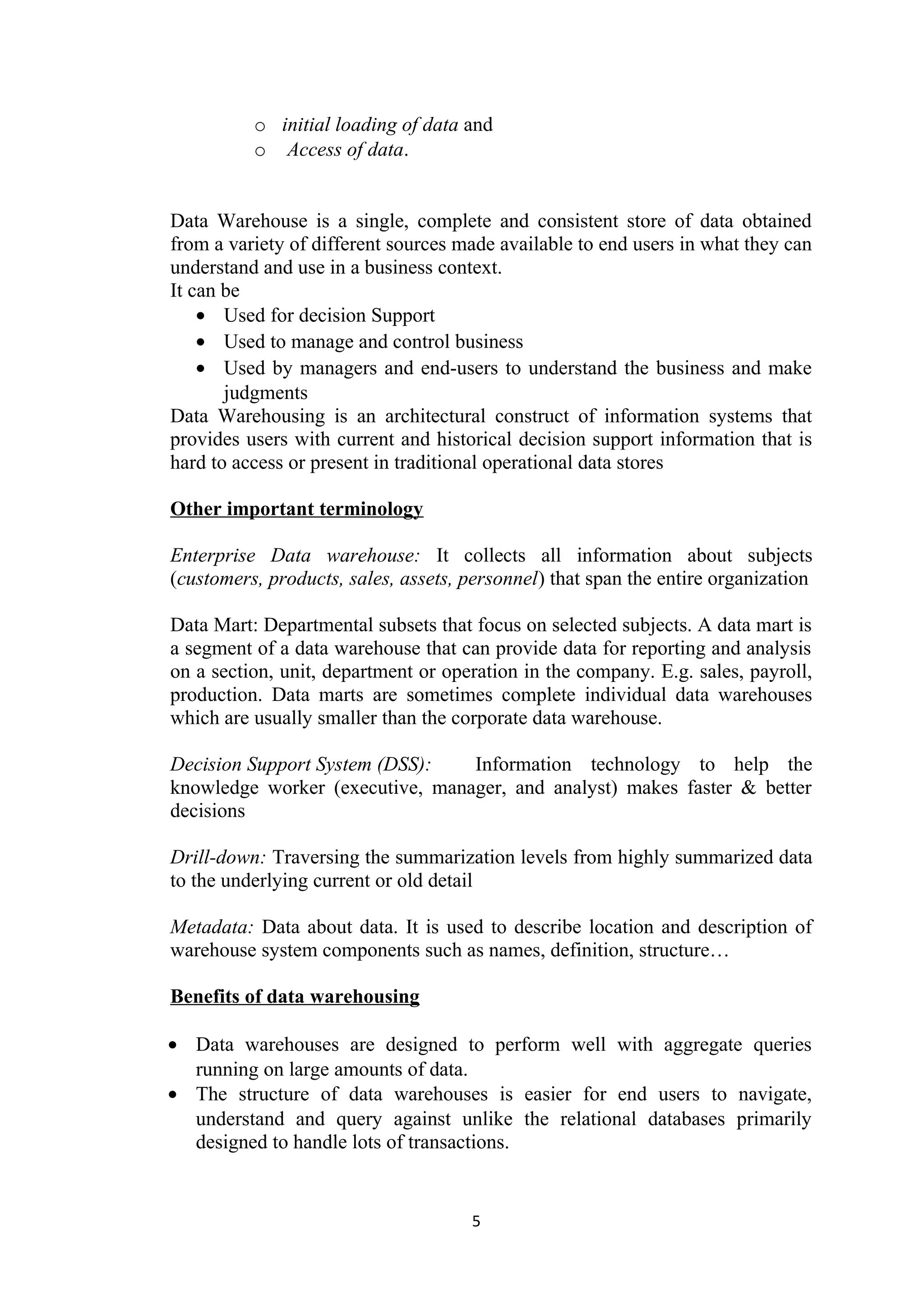 Data mining notes | DOC