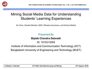 Data mining on social networks for students learning experiences | PPT