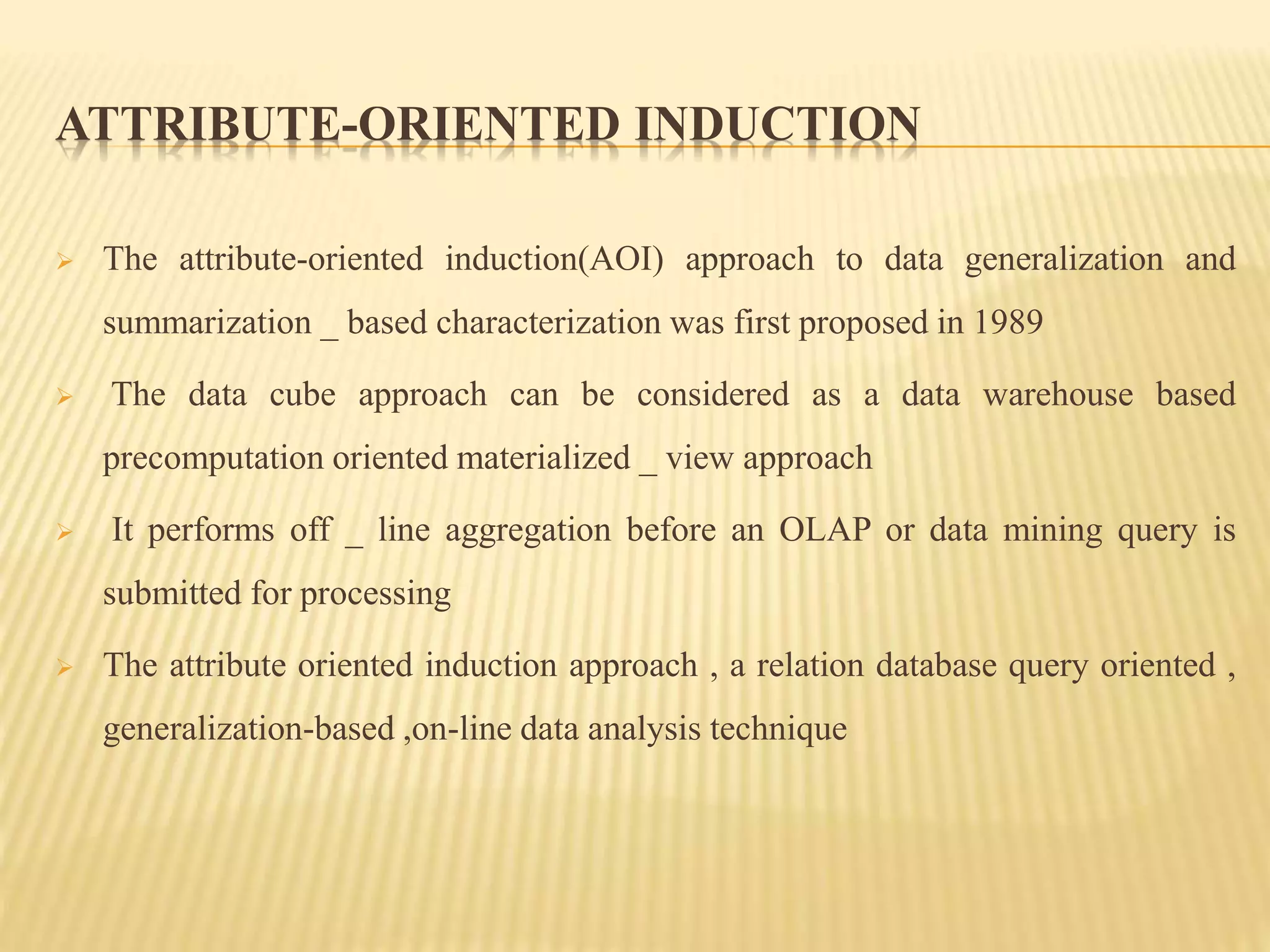 data generalization and summarization | PPTX