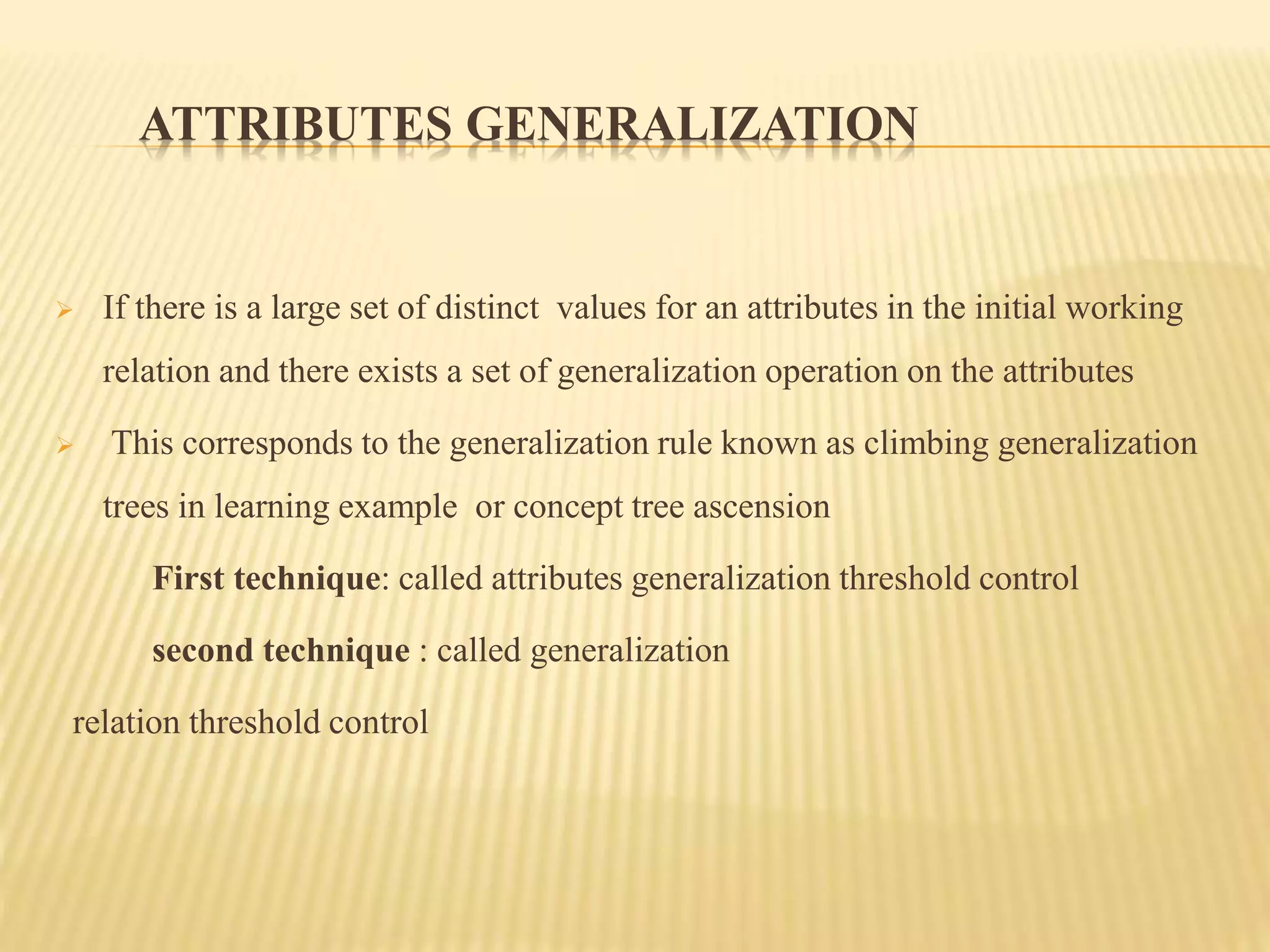 data generalization and summarization | PPTX