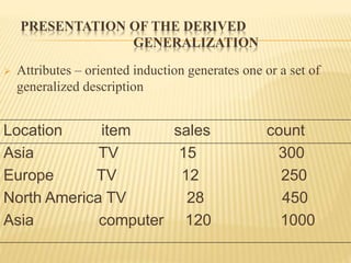 data generalization and summarization | PPTX