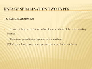 data generalization and summarization | PPTX
