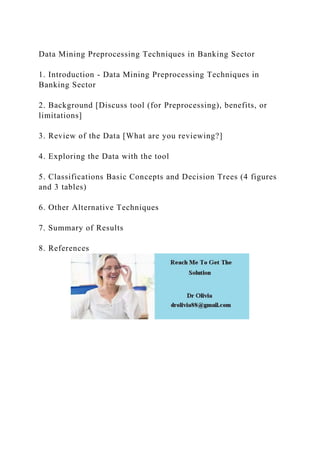 Data Mining Preprocessing Techniques in Banking Sector1. Introdu.docx | Databases | Computer ...