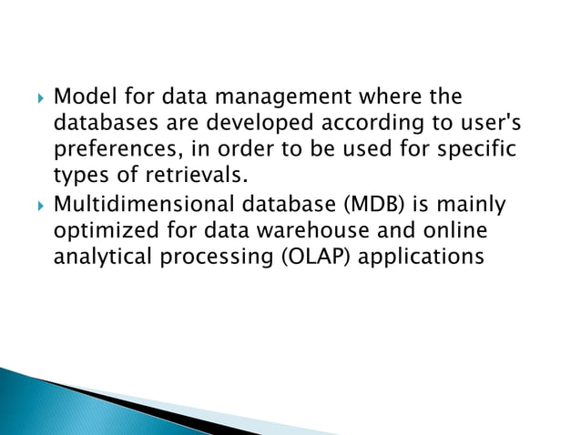 Multi Dimensional Data Model Pptx Databases Computer Software And Applications