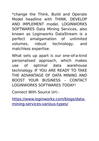 Data Mining Services in various types | PDF