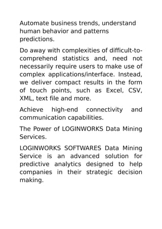 Data Mining Services in various types | PDF