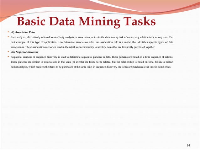 Datamining Tasks by Dr.G.Devika, MTNC, Madurai | PPT
