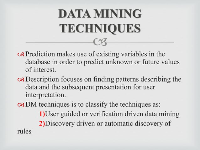 Data mining techniques | PPTX