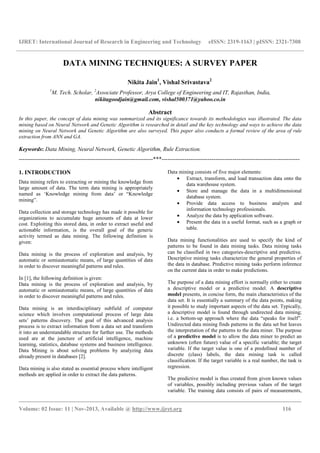 Data mining techniques a survey paper | PDF