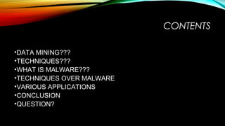 Data mining techniques for malware detection.pptx