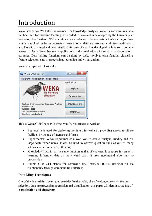 Data mining techniques using weka | DOCX | Computing | Technology ...
