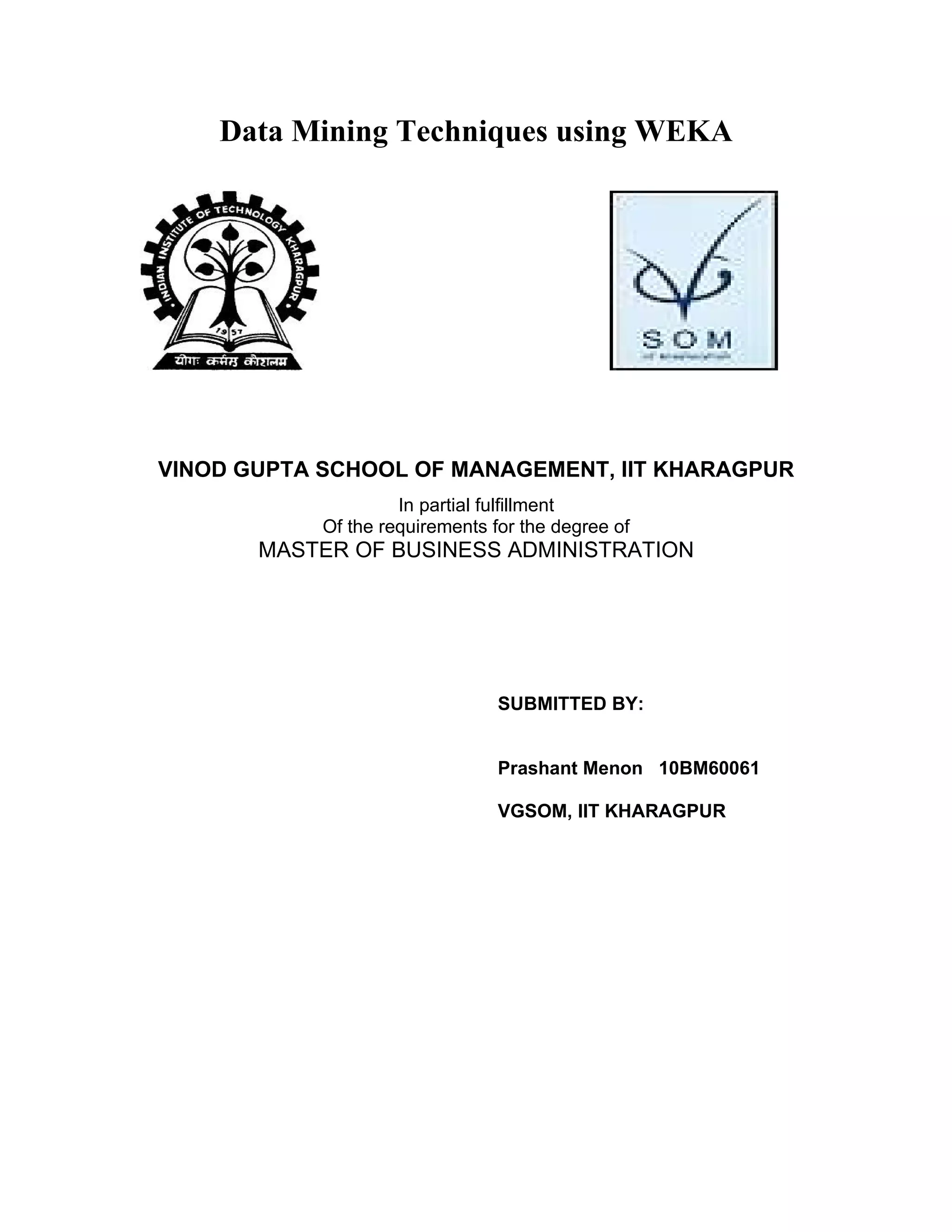 Data mining techniques using weka | PDF