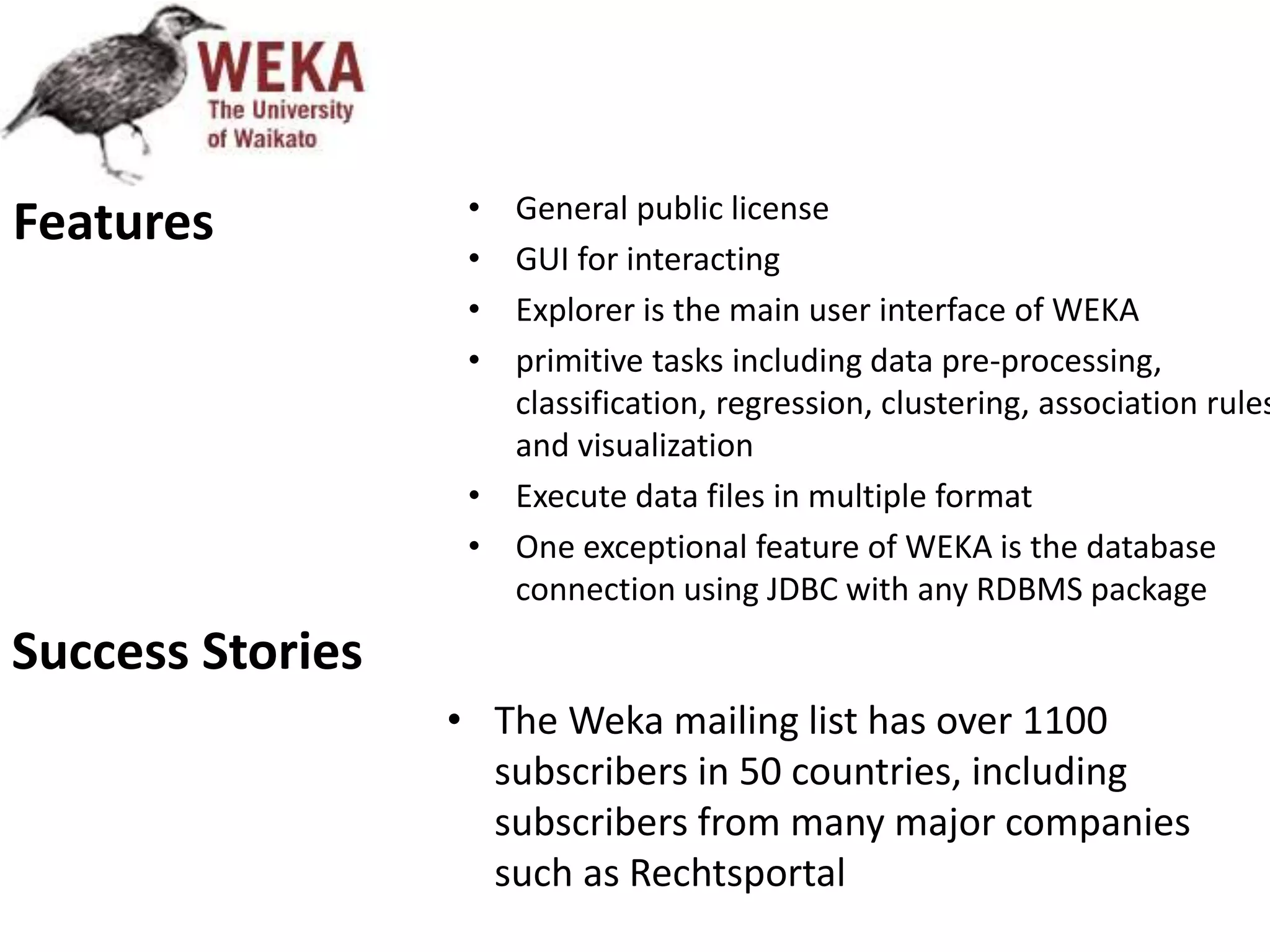 Data mining tools (R , WEKA, RAPID MINER, ORANGE) | PPTX
